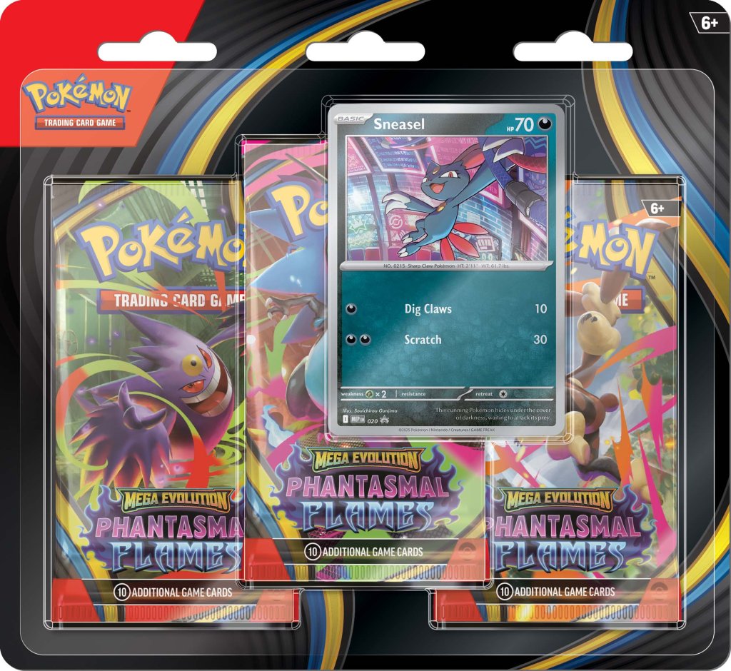 🎄🎅🎁Pokemon TCG: Mega Evolution - Phantasmal Flames Three Booster Blist ...